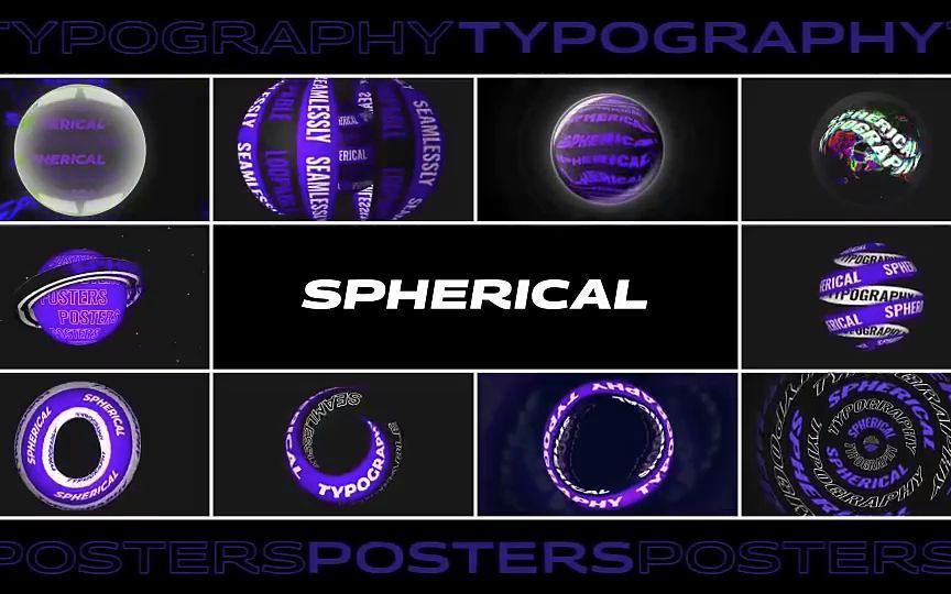 AE模板-100个动态创意海报文字标题排版宣传无缝循环动画