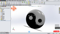亦明图记:SolidWorks建模,太极阴阳鱼,使用扫描曲面的引导线进行绘制...