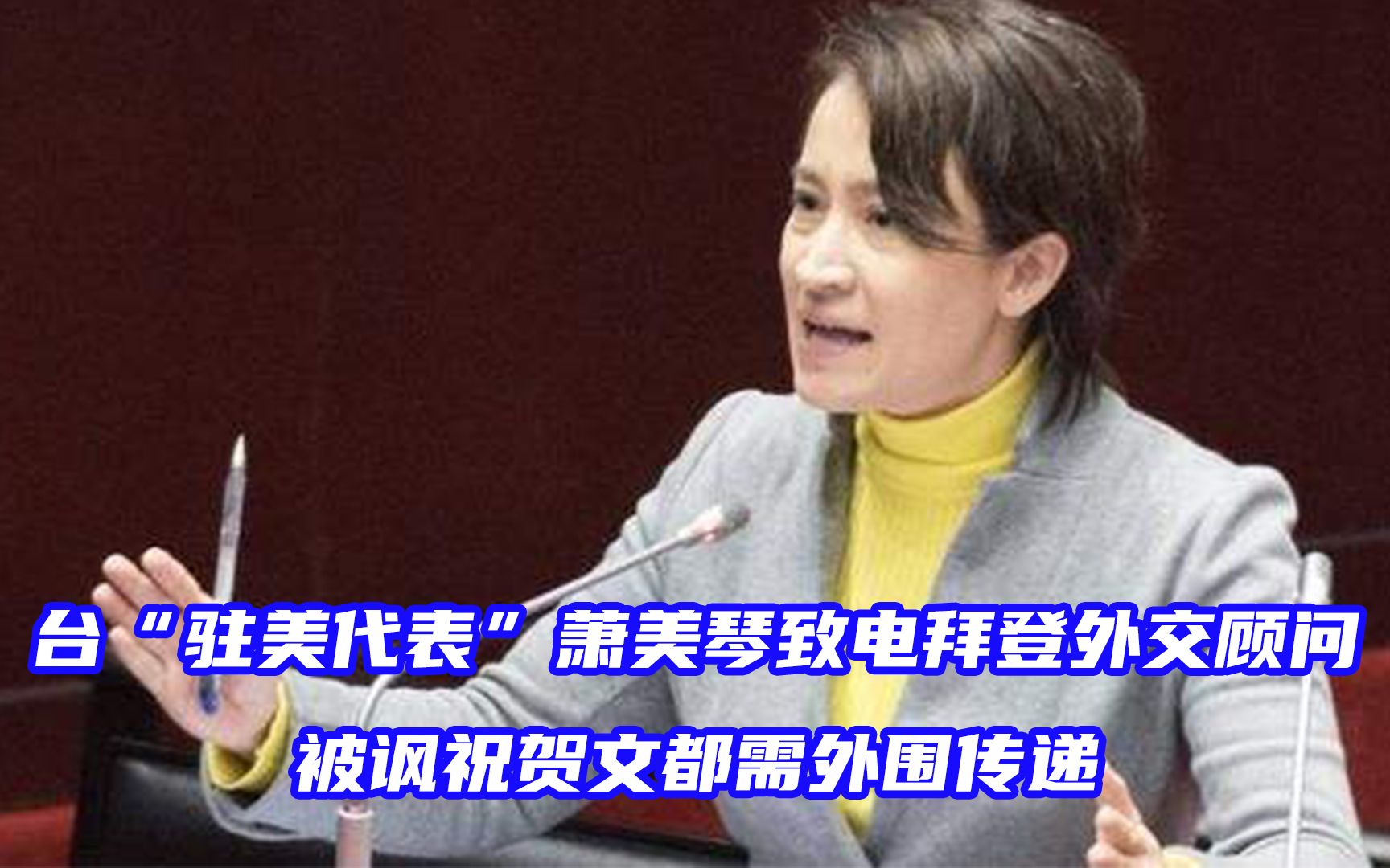 台“驻美代表”萧美琴致电拜登外交顾问,被讽祝贺文都需外围传递