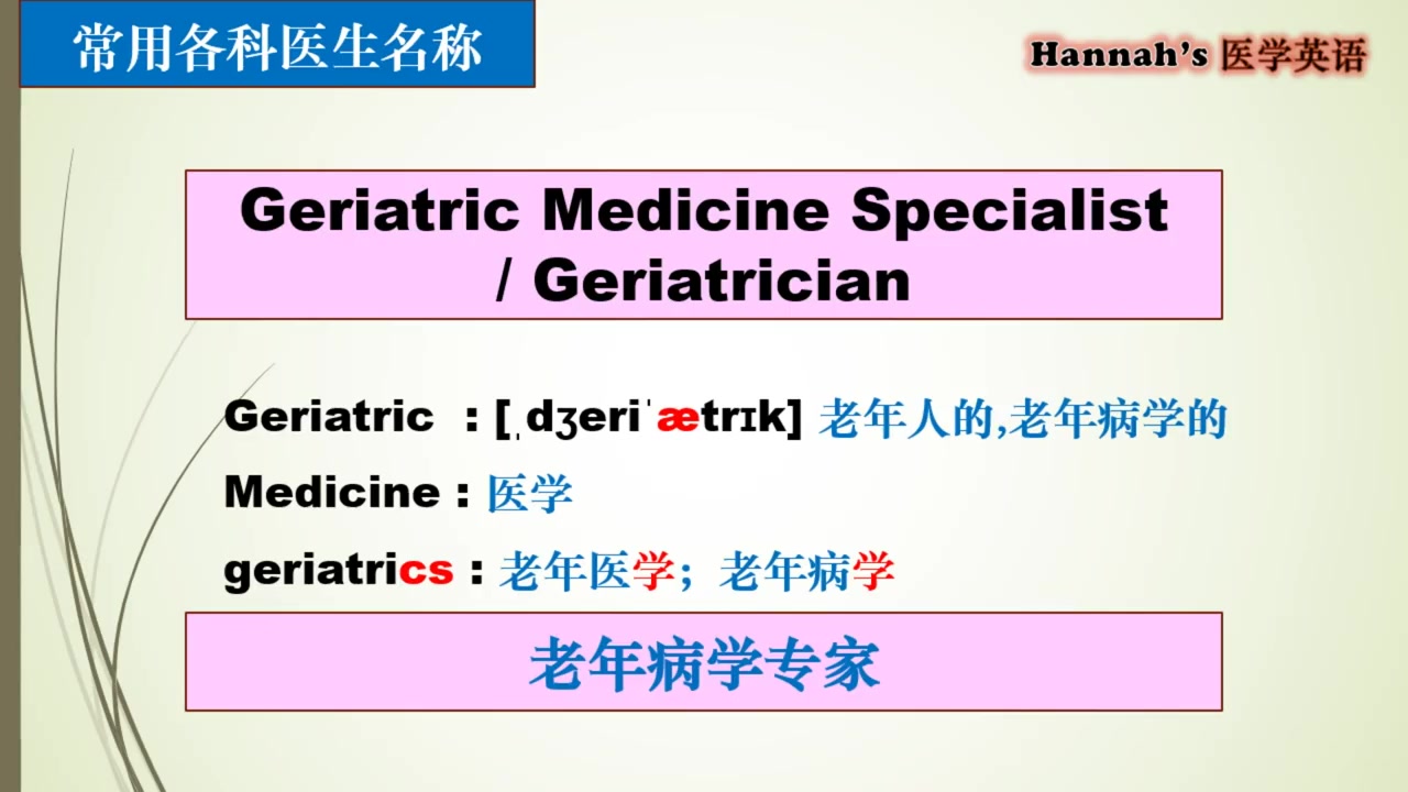 各科医生名称英文表达2
