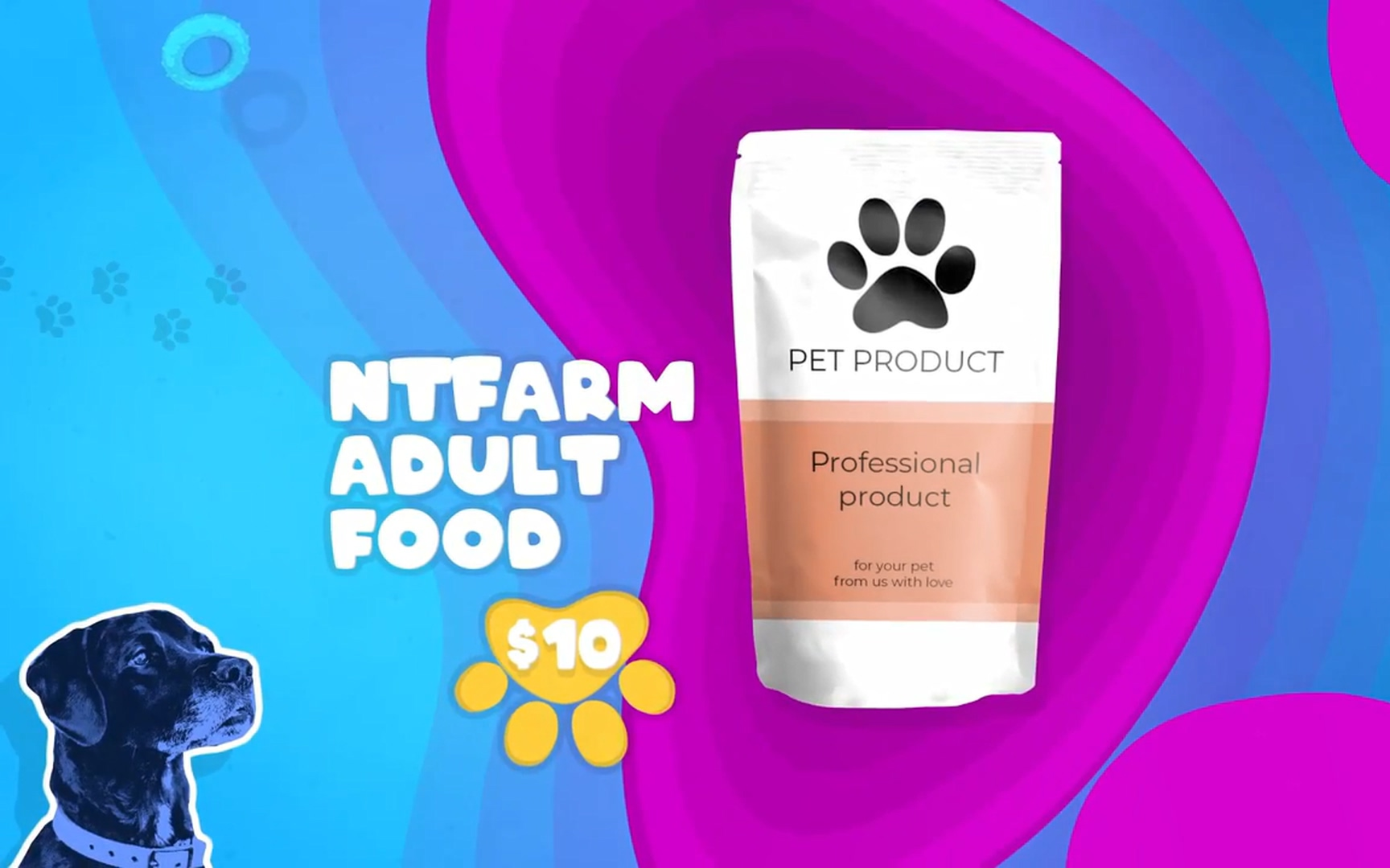 AE模板-狗粮猫粮品牌视频介绍说明横竖双屏