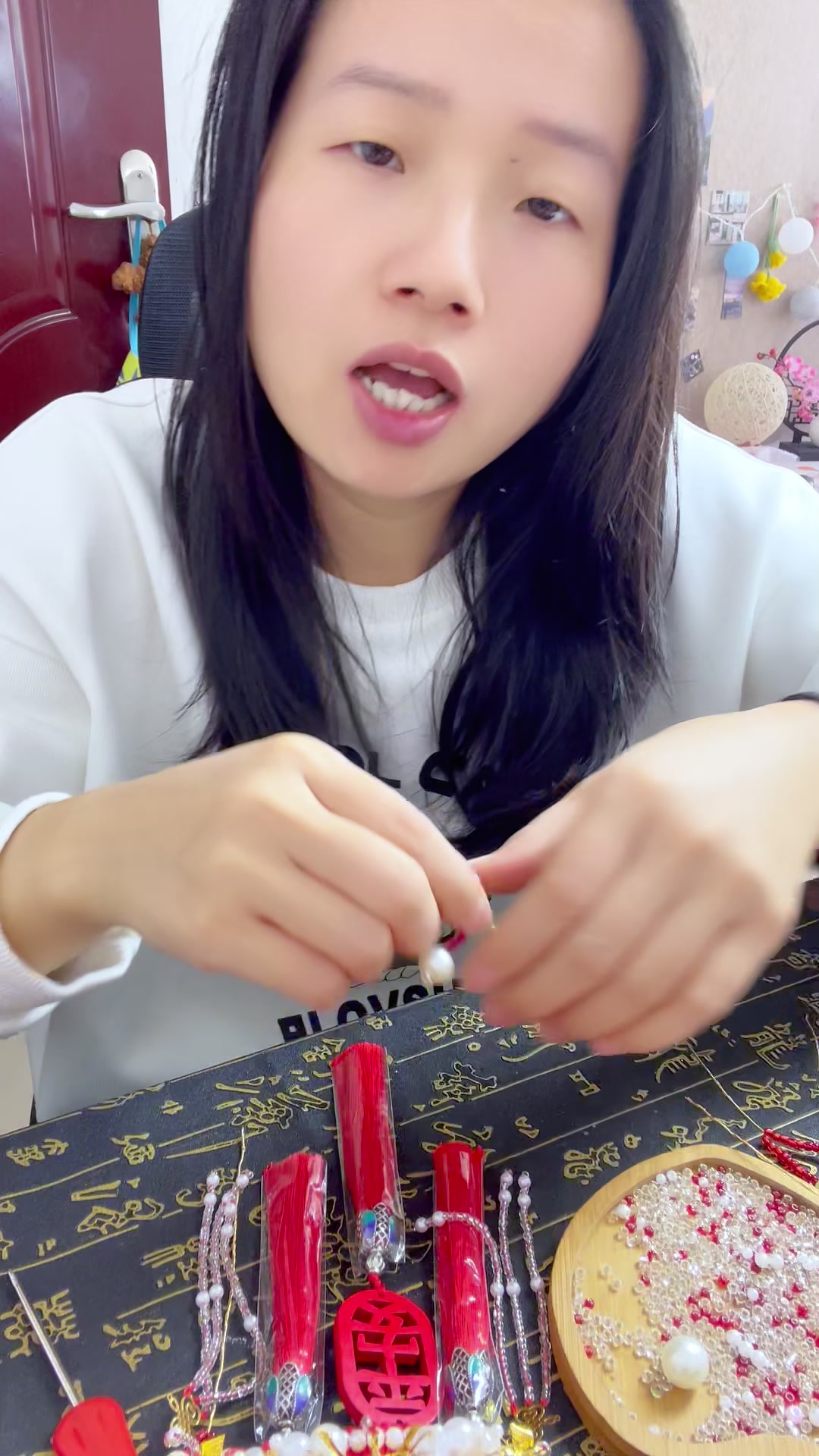 凤冠半成品终于来了,想给爱的人亲手组装一个平安凤冠车挂再也不用...