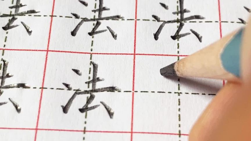 小学二年级上册铅笔字“法”占格练习