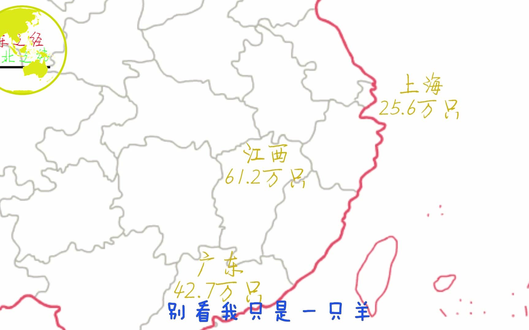 我国各地区山羊和绵羊的总数,