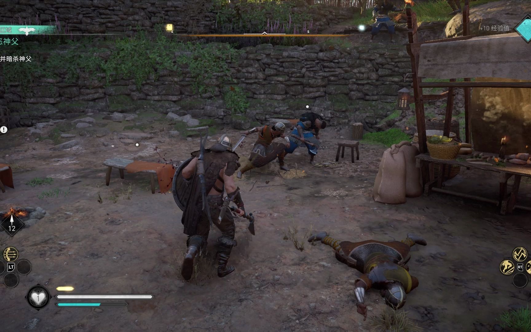 刺客信条 英灵殿 战斗也太暴力血腥了吧