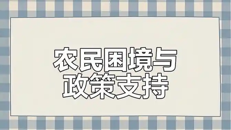 农民生活艰难,政府应如何应对?