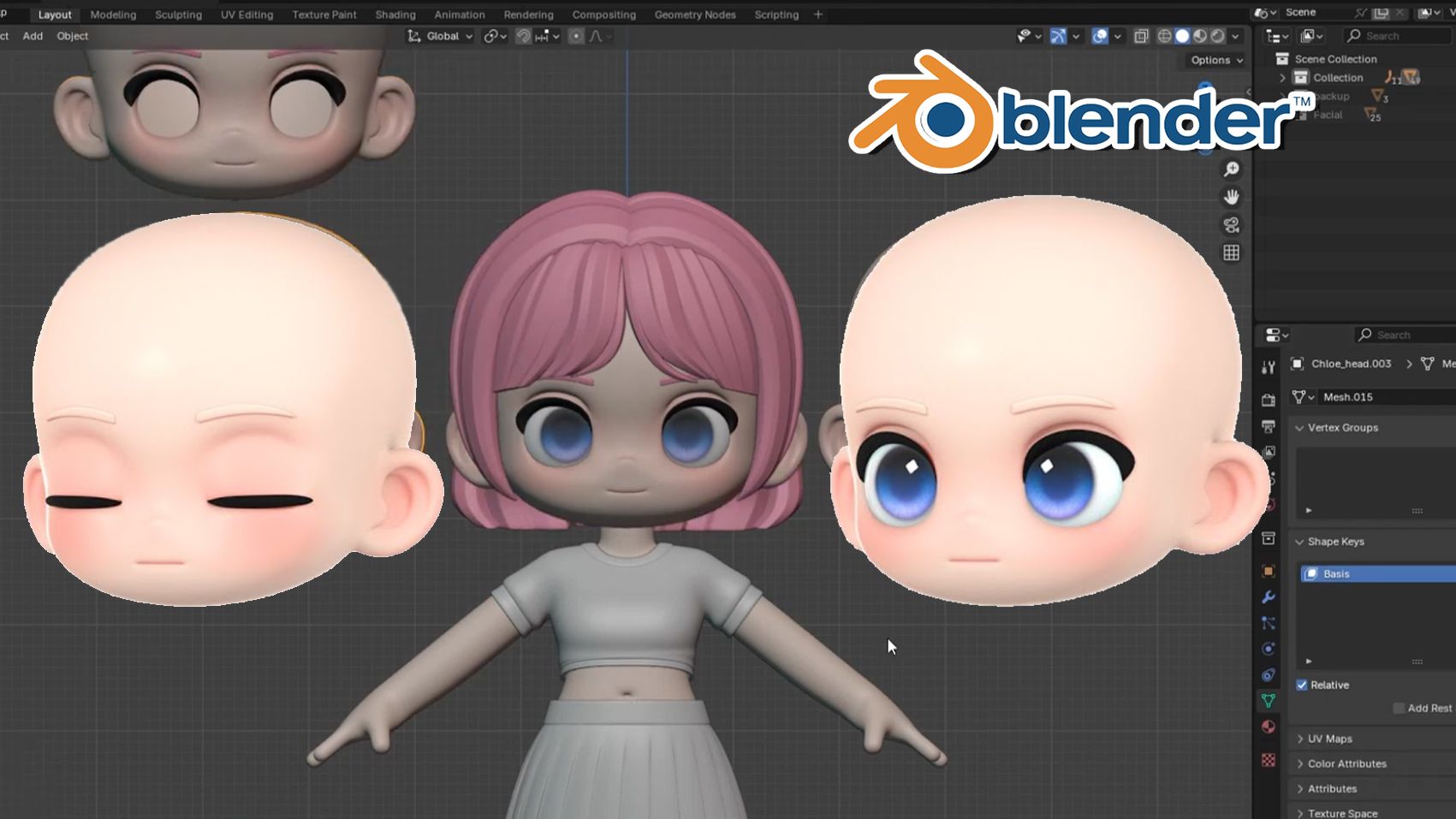 只需5分钟,blender教你学会捏面部表情!——表情篇