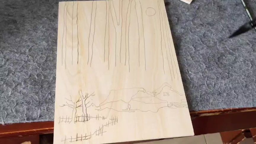 木刻黑白版画制作