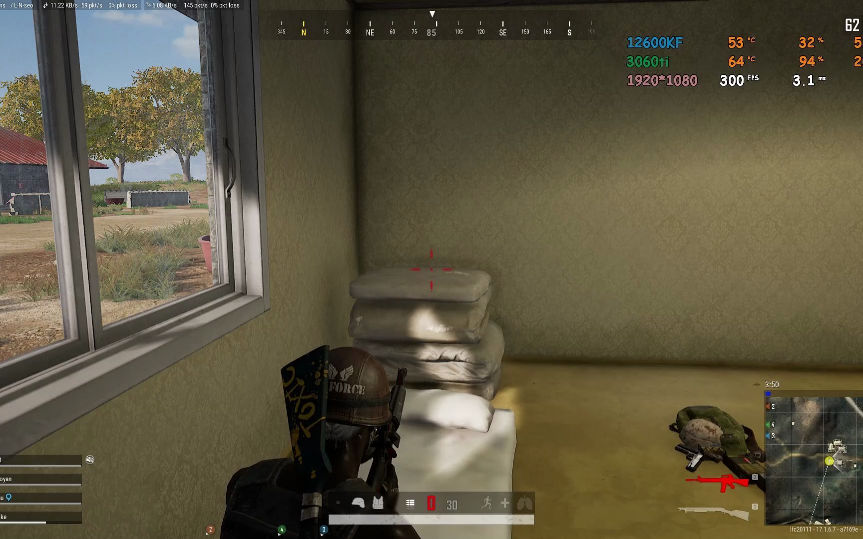 PUBG绝地求生吃鸡CPU内存超频 竞技模式12600kf+3060ti+1k分辨率...
