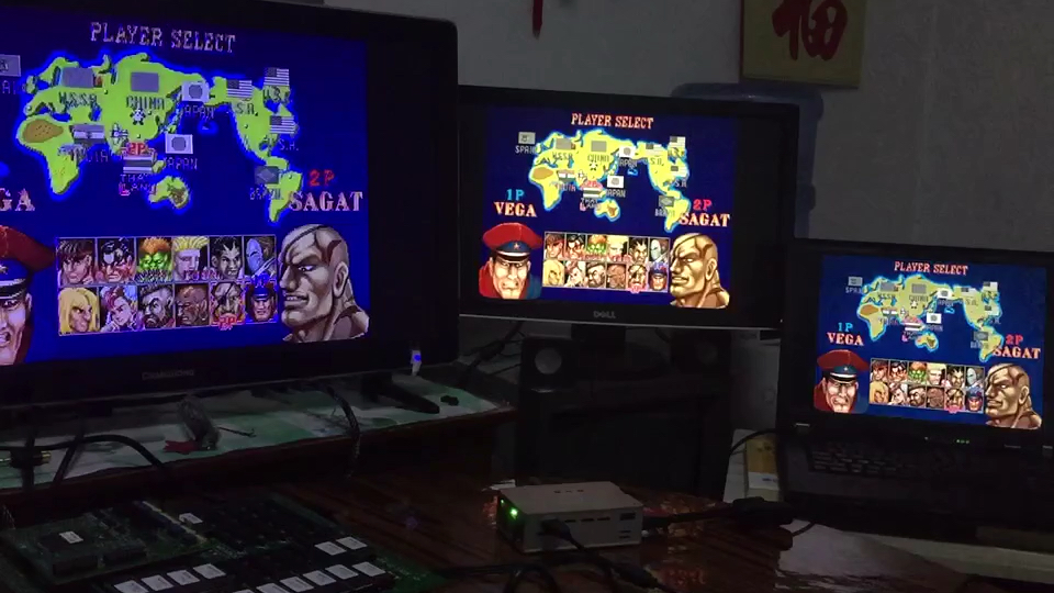 街头霸王2街机基板 对比硬解mister和pc模拟器mame