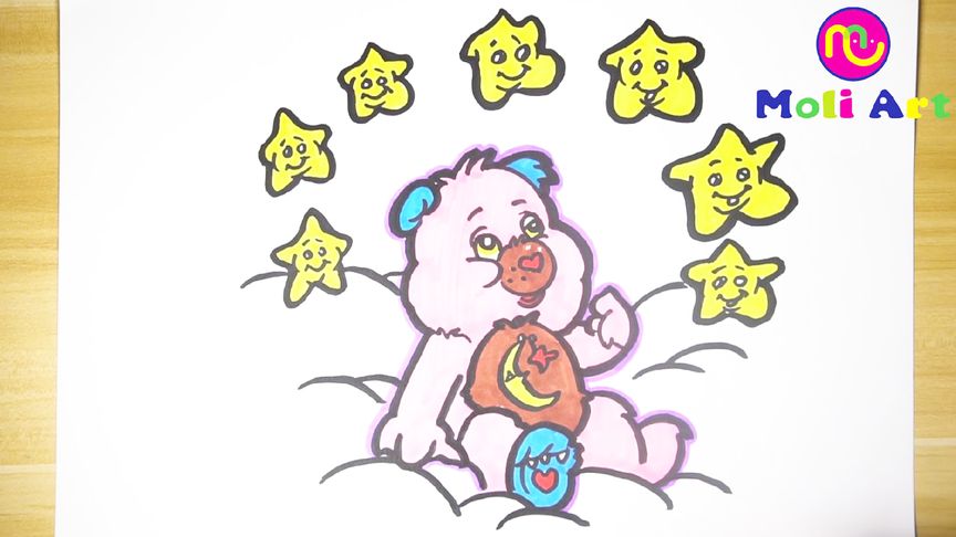 简笔画看星星的小熊简笔画图片大全儿童画幼乐园画画简笔画作业