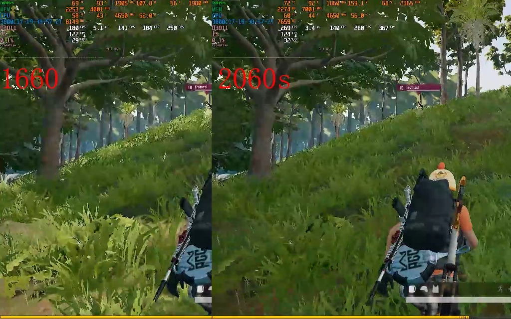 msi1660万图师vs卡诺基2060s,N卡驱动531.41吃鸡游戏帧数对比,平均...