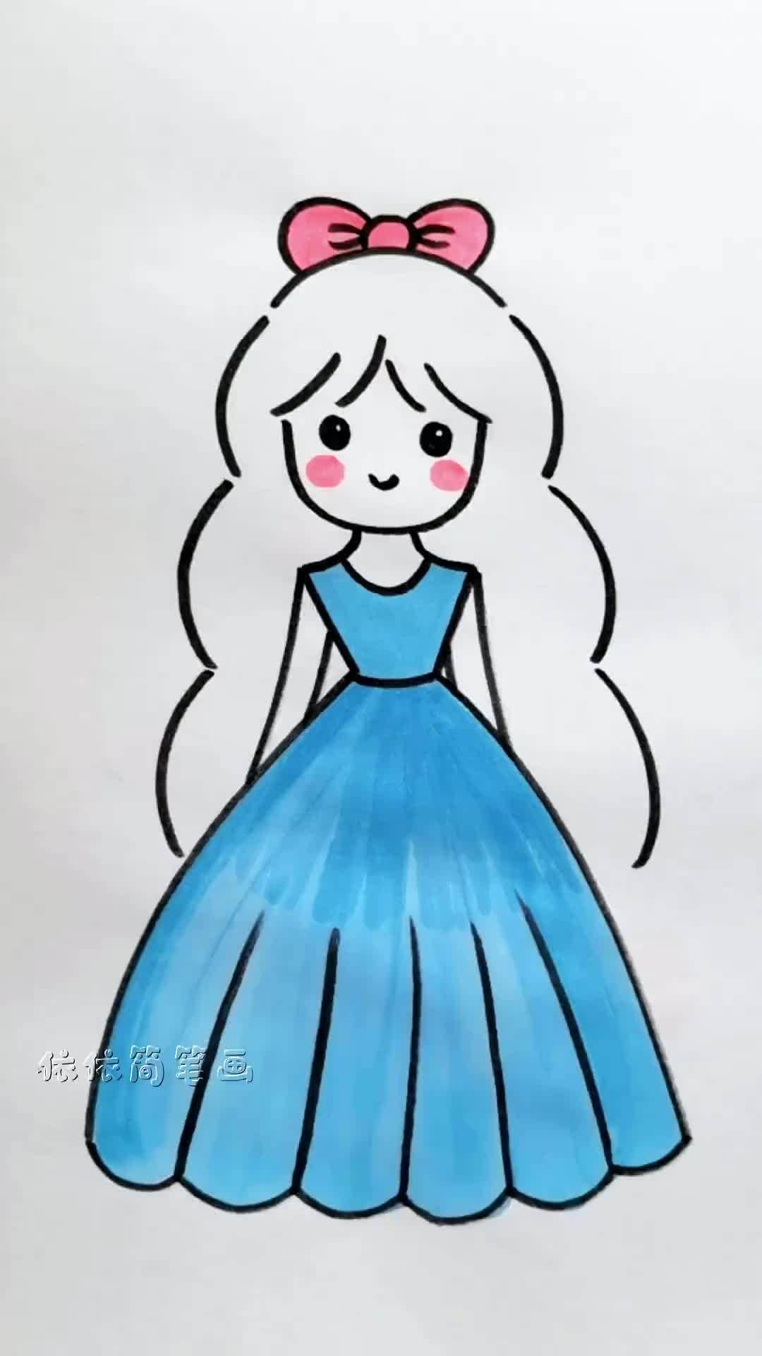 小女孩这样画简单又可爱