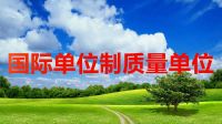 国际单位制质量单位