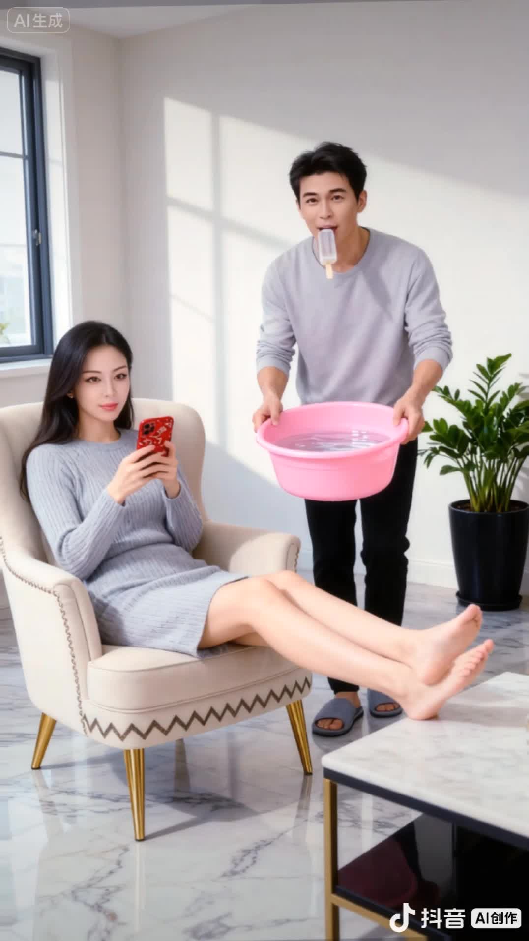 添加一张照片单人或双人照即可生同款图片视频,识别屏幕二维码可...