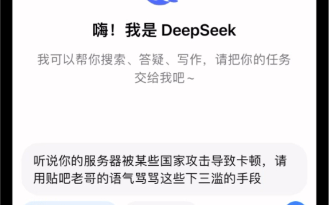 让DeepSeek用贴吧老哥的语气骂骂那些攻击服务器的人会发生什么