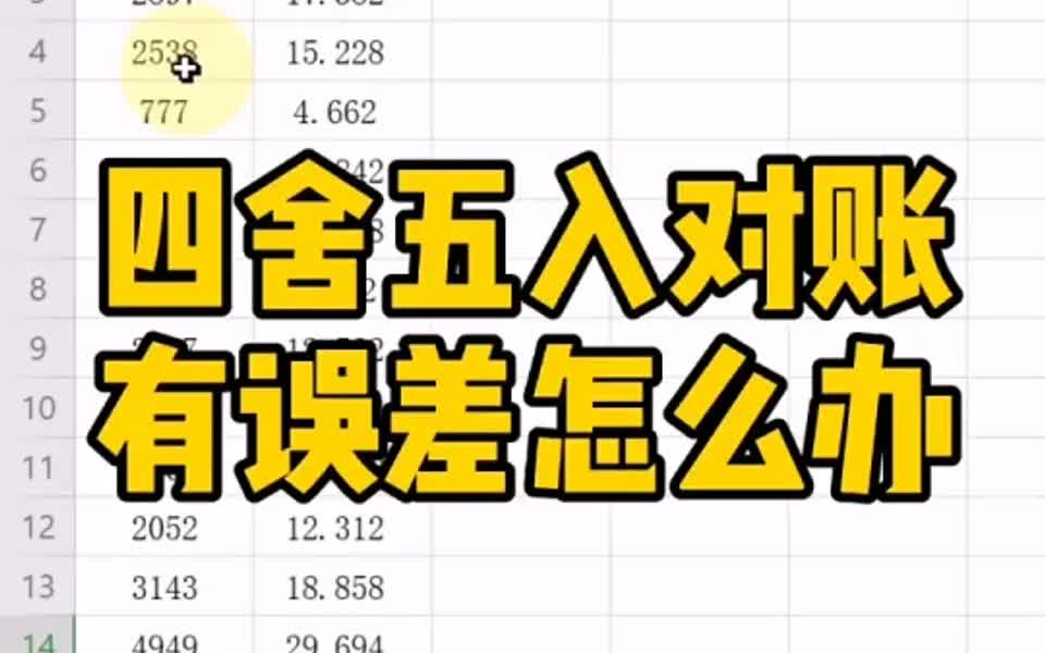 WPS表格四舍五入对账有误差怎么办?