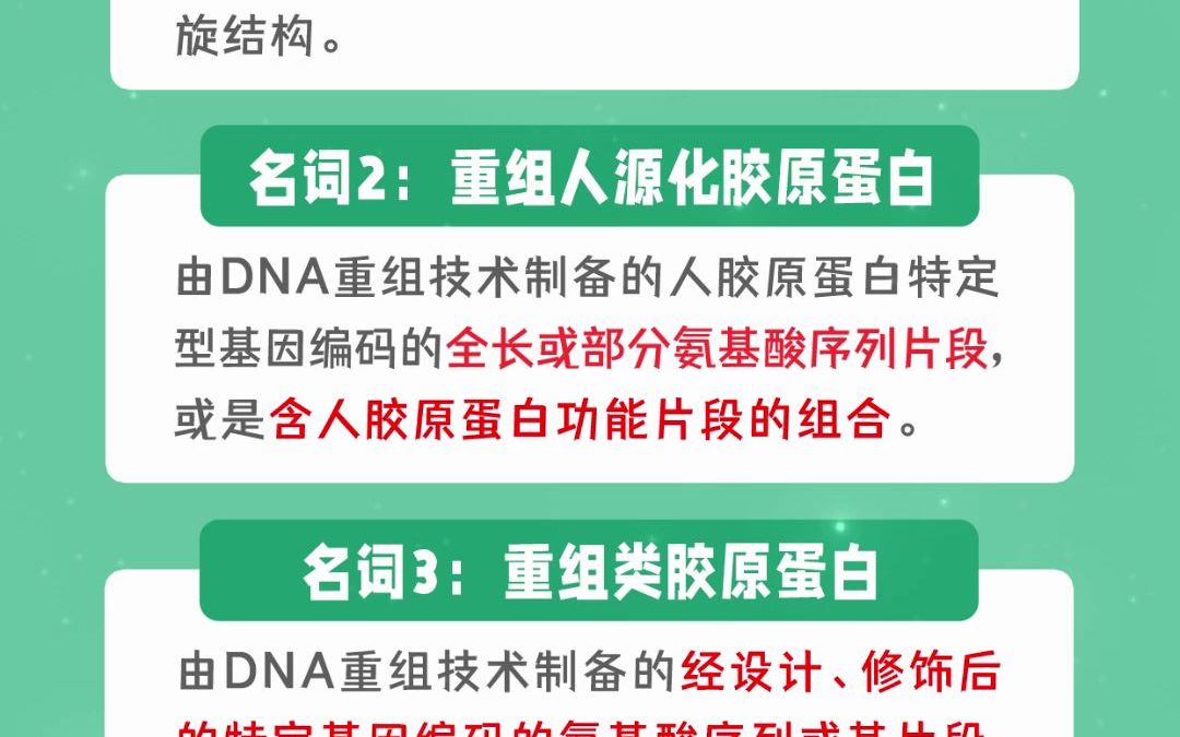 一图读懂:重组胶原蛋白概念区别