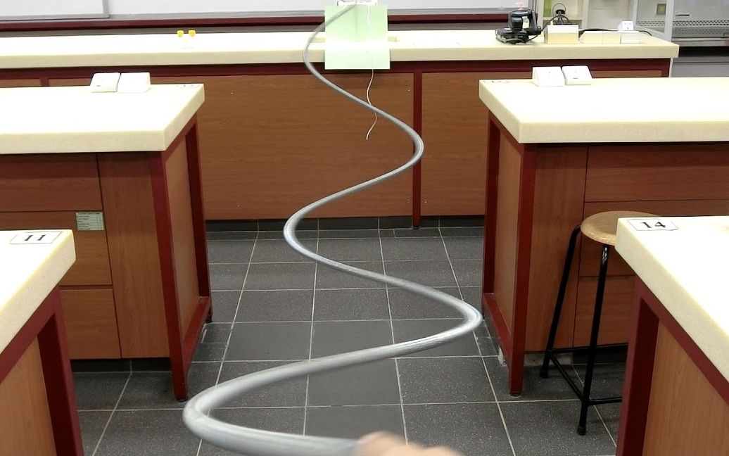 【CC字幕】一根弹簧玩转量子波动力学 挑战 驻波谐波演示