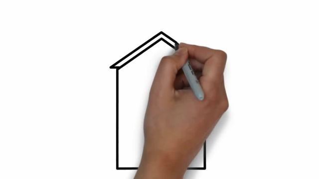 简笔画:一栋漂亮彩色房子绘画