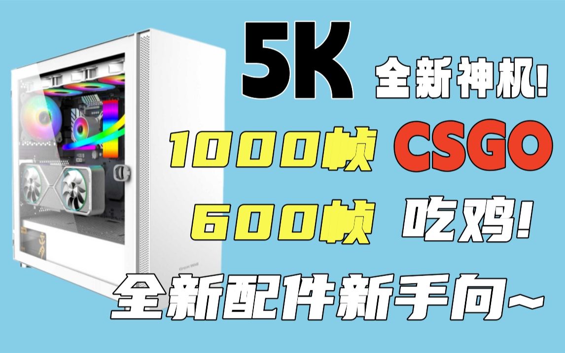 5000元全新电脑装机神机!1000帧CSGO!600帧狂暴吃鸡!RGB拉满,3A...