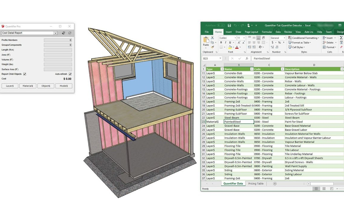 做个全构件的算量信息表Quantifier Pro,sketchup bim 5d算量常用插件...