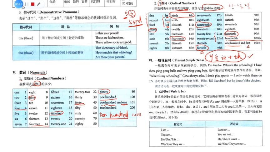 数词(基数词和序数词)讲解!