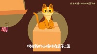 可爱的小猫咪在盒子里,动画学英语介词