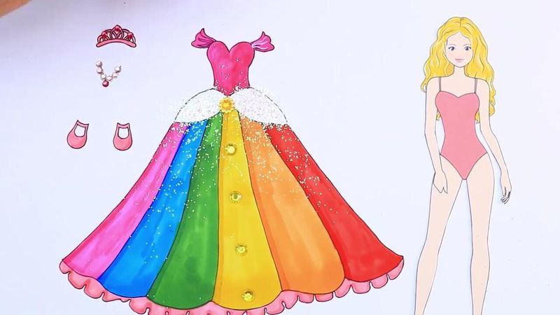 纸片人定格动画系列:用画笔给公主制作漂亮的晚礼服