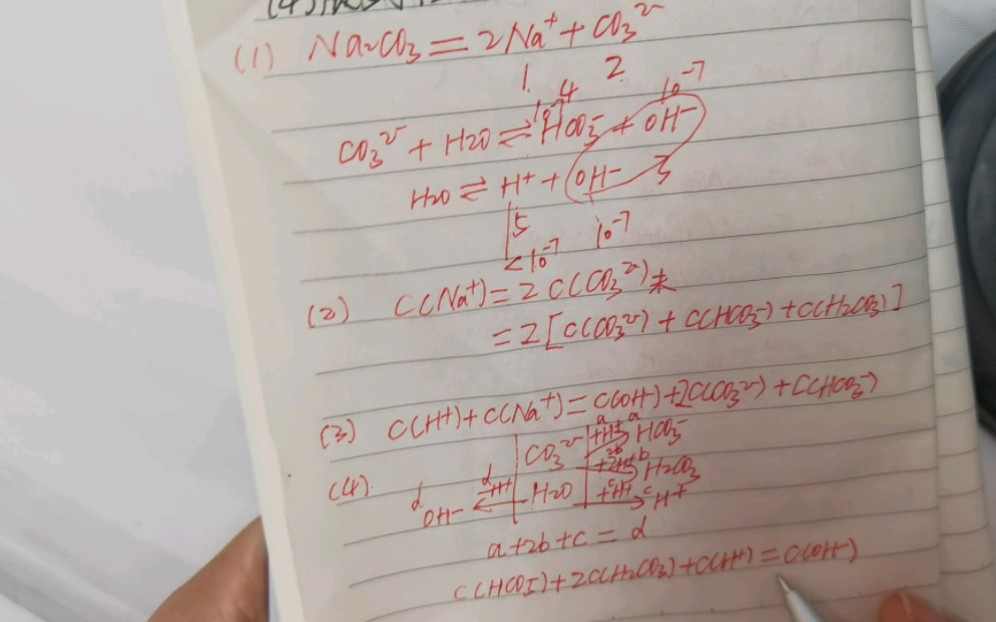 ...化学:Na2CO3溶液中的离子浓度大小比较,质子守恒,物料守恒,电荷守恒