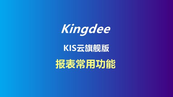 #金蝶 #金蝶kis旗舰版 KIS云旗舰版15(报表常用功能)