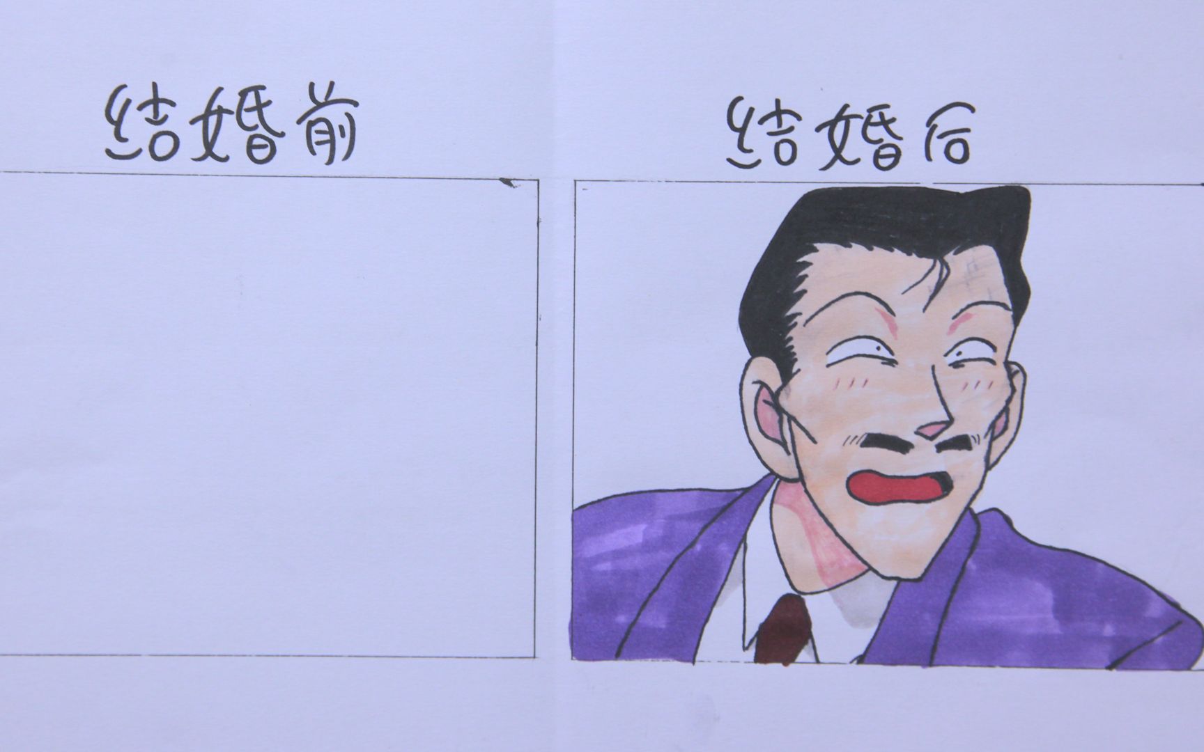 漫画《名侦探柯南》小兰爸爸结婚前模样,这变化太大!年轻好帅气