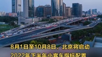 8月1日至10月8日,北京下半年小客车指标配置申请。