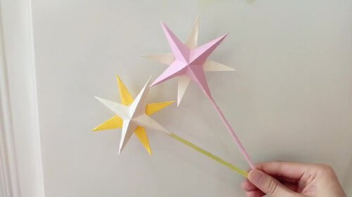 立魔法星折纸用它还能做一只魔法棒简单好看