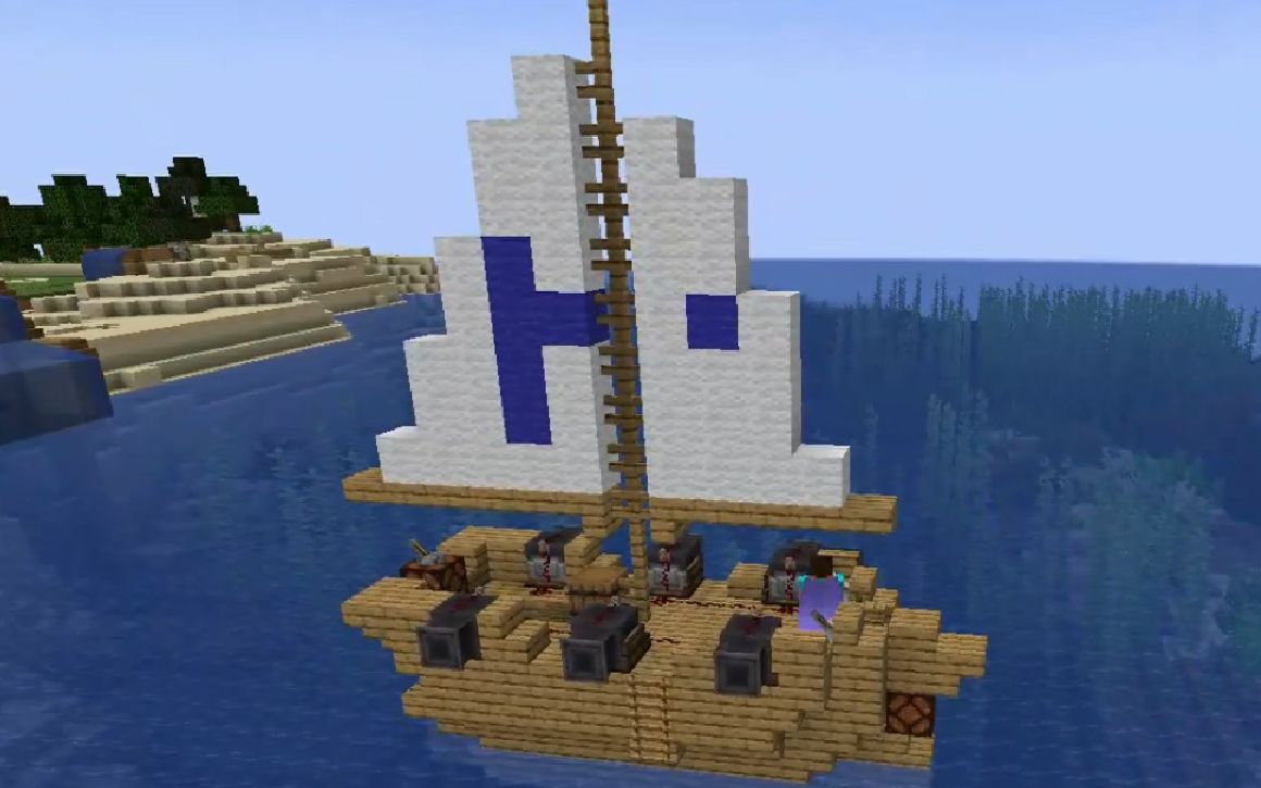 【Minecraft】单人风帆战舰建造教程