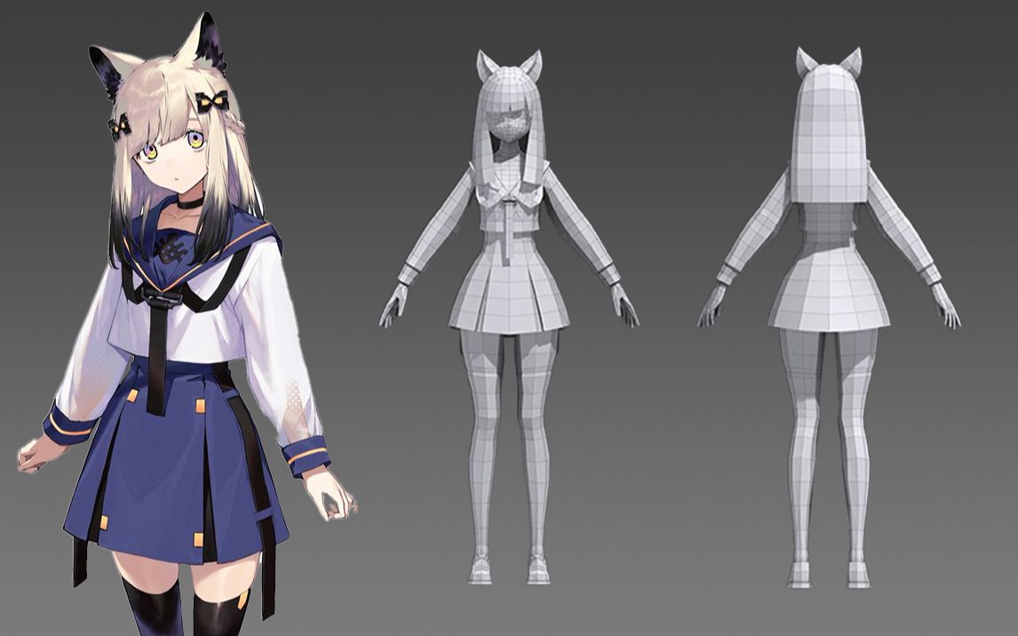 十年建模大佬教你二次元动漫美女,3dmax女性人物身体模型制作