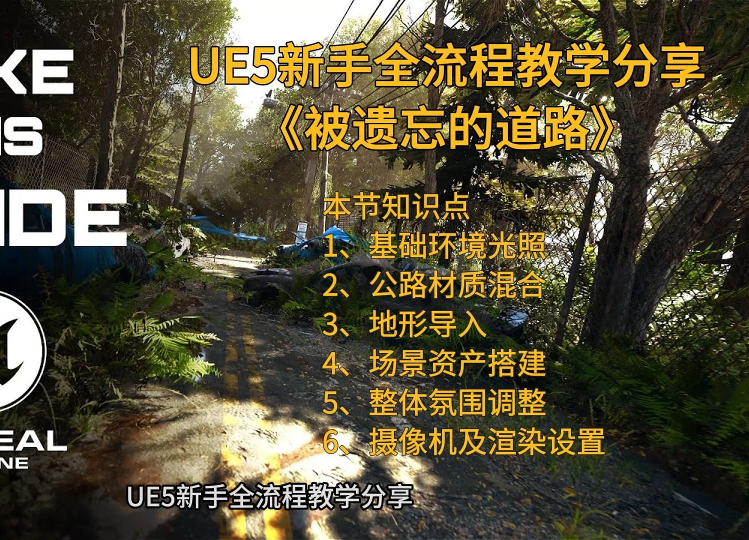 【国语】 UE5新手入门教程:《被遗忘的道路》 ——国外优质UE教程中...