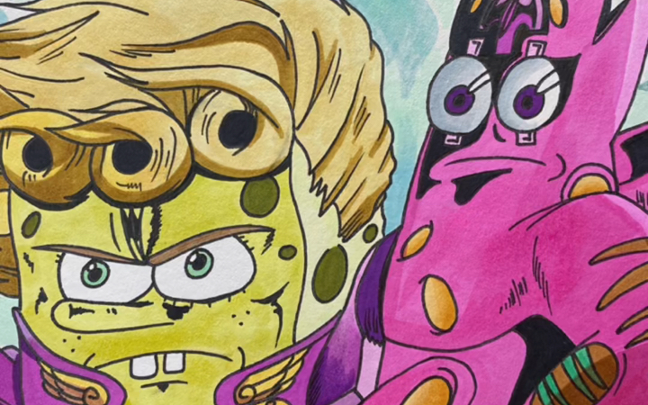 【海绵宝宝】JOJO版海绵宝宝派大星︱手绘 | 声控