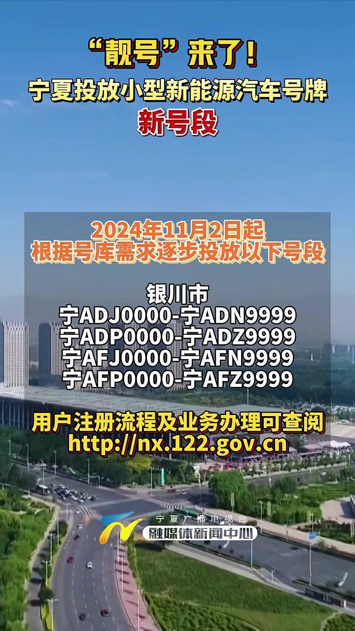 "靓号"来了~宁夏投放小型新能源汽车号牌新号段!#新能源车#新号段#...