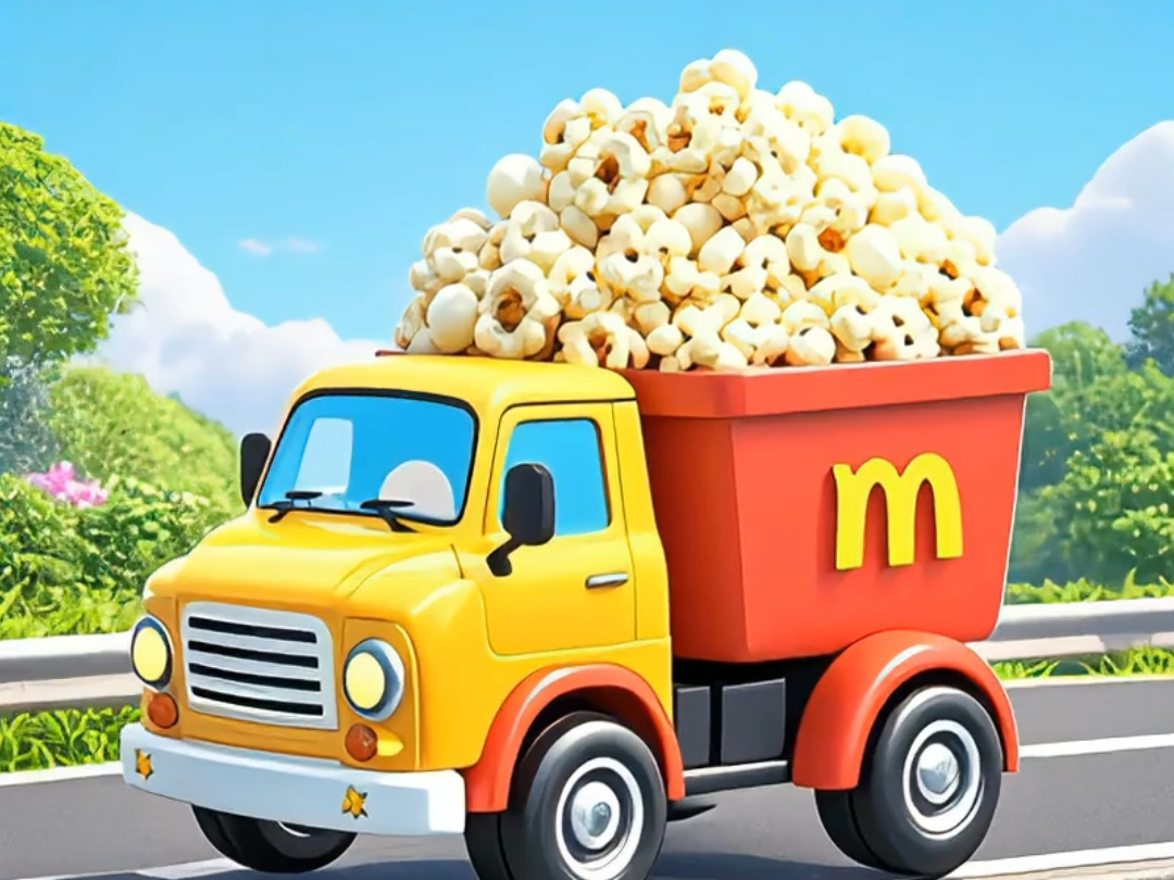 洒水车浇水,小卡车拉着爆米花送妈妈,工程车动画片大全