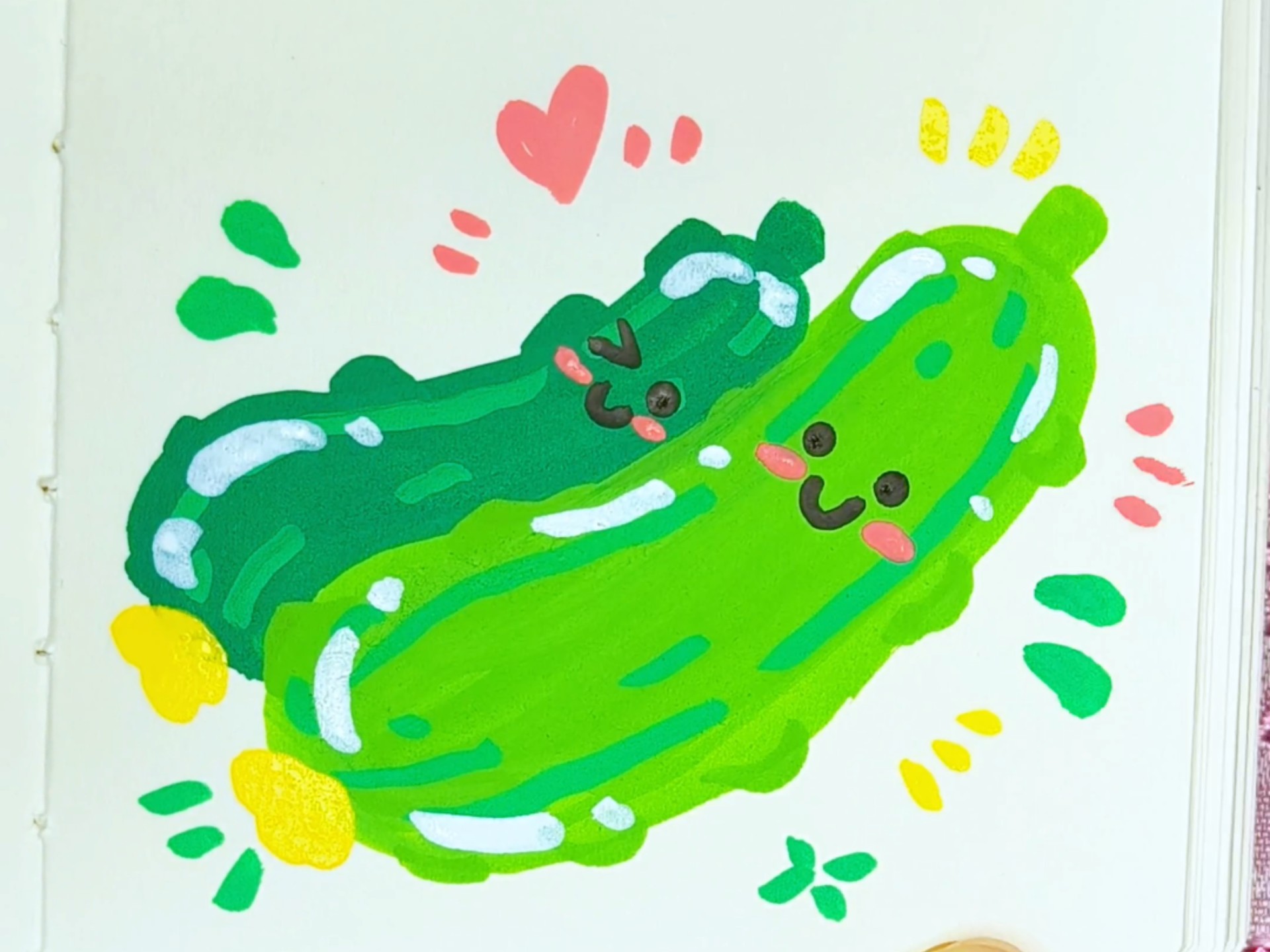 挑战画100个可爱简笔画!今天画个黄瓜!超简单!