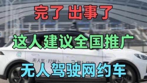 完了,出事了,这人建议全国推广无人驾驶网约车