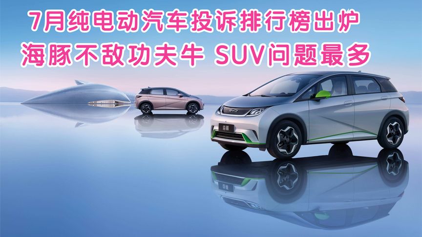 7月纯电动汽车投诉排行榜出炉,海豚不敌功夫牛,SUV问题最多!