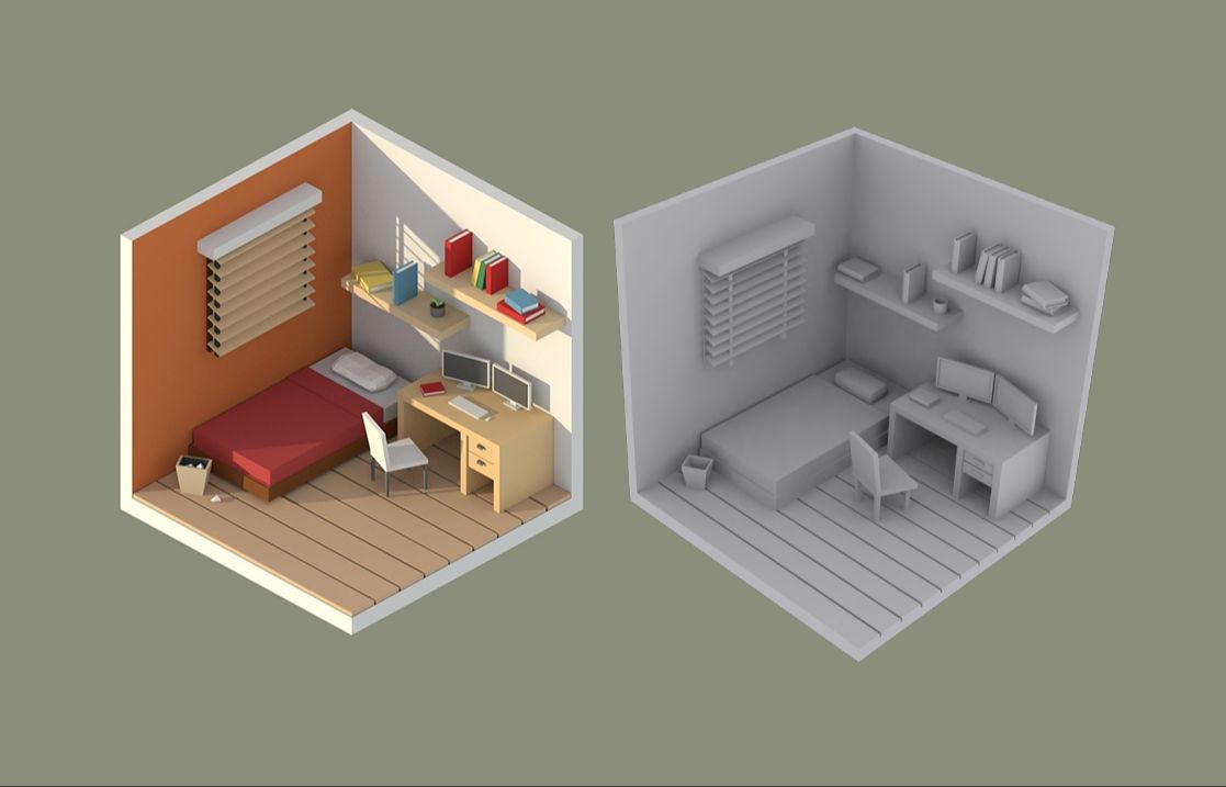 【3dmax】简单上手box室内小场景搭建教学,零基础场景建模案例,...