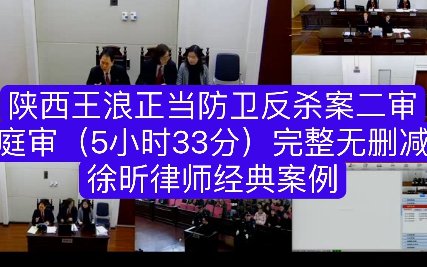 陕西王浪正当防卫反杀案(5小时33分)二审庭审完整无删减,徐昕律师...