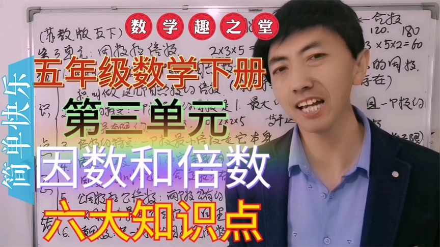 五年级数学下册 第三单元 因数和倍数 六大知识点