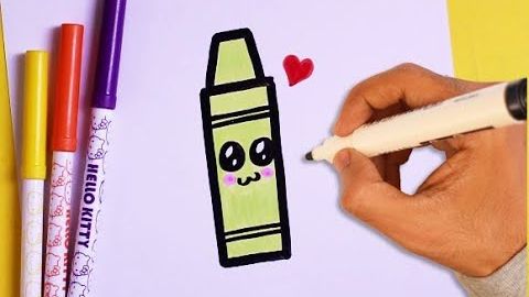 儿童涂色画:可爱小蜡笔