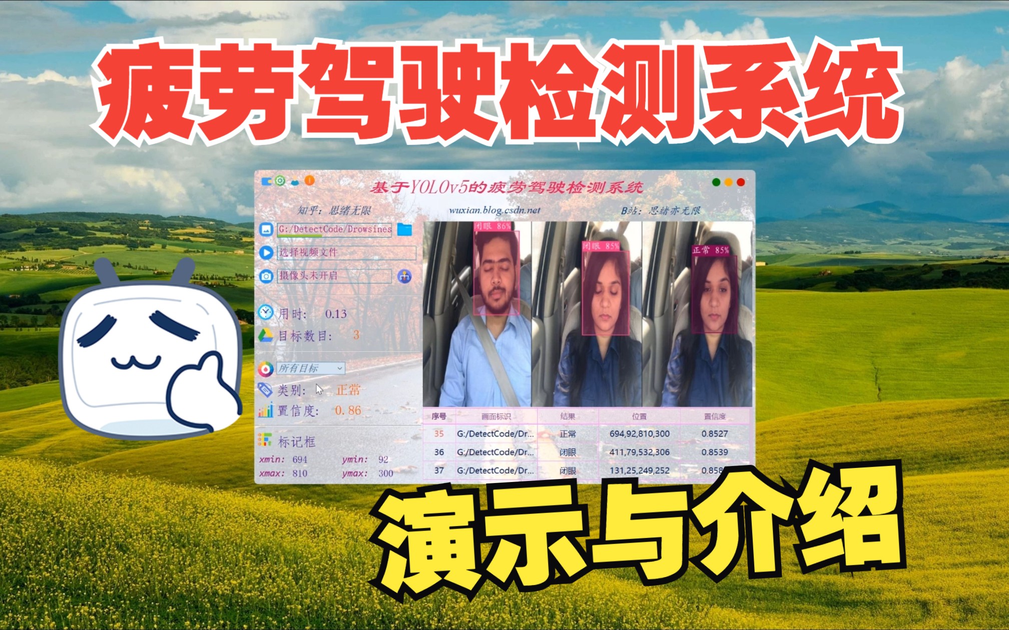 基于YOLOv5的疲劳驾驶检测系统演示与介绍(Python+清新界面+数据集)