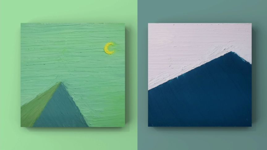 “不慕青山不思凡” 简约风油画棒小画 ins风格