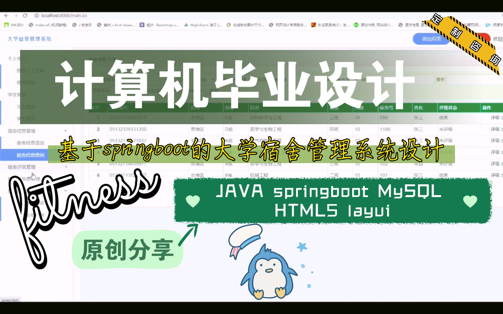 【JAVA语言计算机毕业设计】基于springboot的大学宿舍管理系统设计...